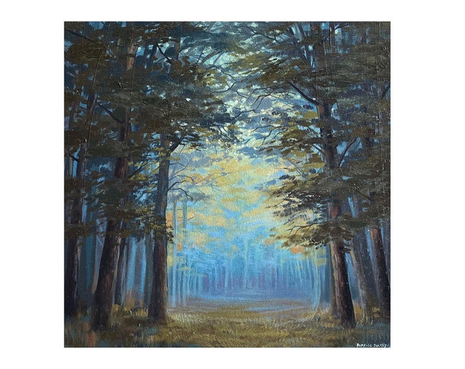 Forest Original Oil Painting. Landscape Painting. Trees. Plants ...