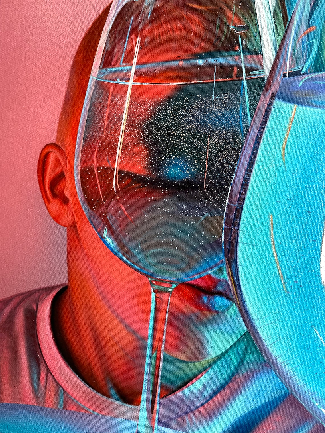 Reflection II Original Oil Painting. Child Portrait. Glass Painting ...