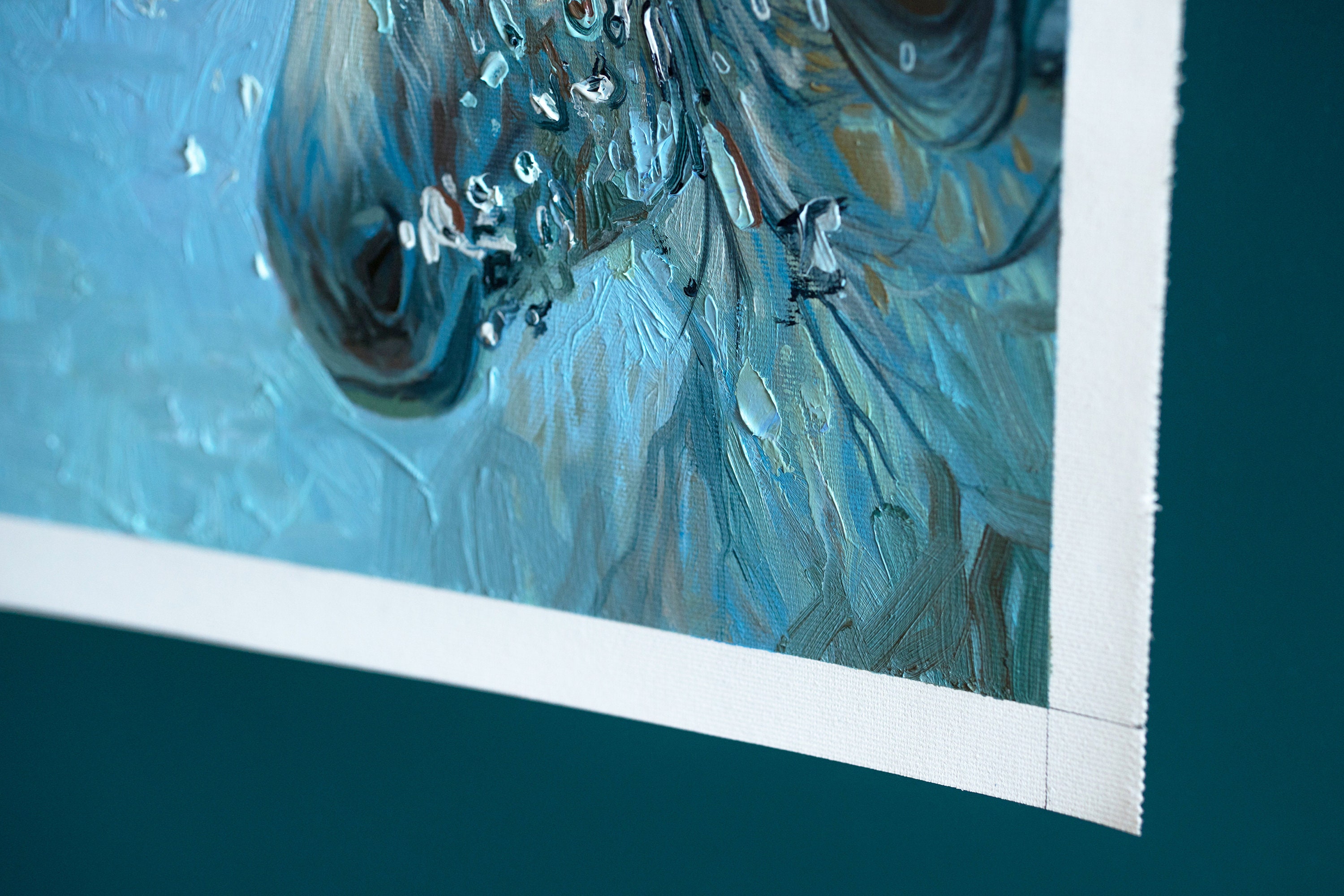 UNDER WATER II Original Oil Painting Horse Art Sea Wave - Etsy
