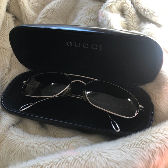 Gucci Silver Aviators W Green Tint Sunglasses | Etsy