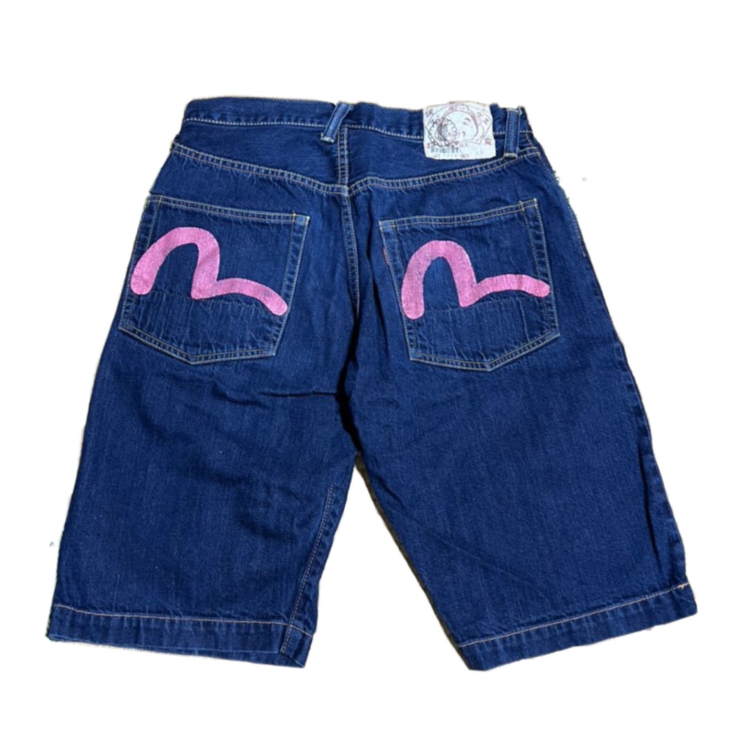 Evisu Logo Denim Shorts - Etsy