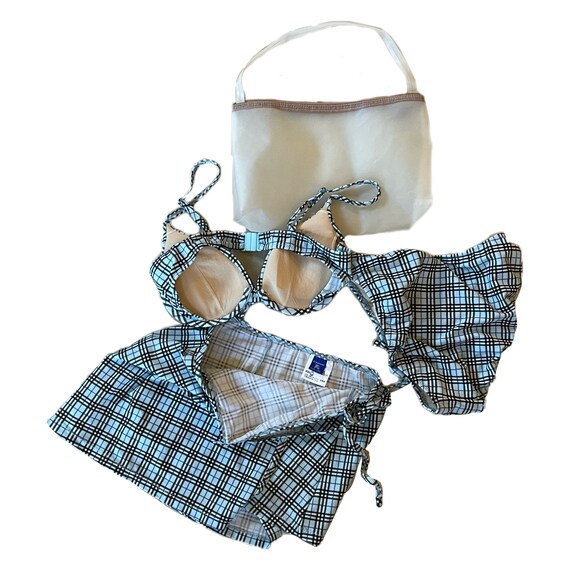 Burberry Blue Label Checkered 3 PC Bikini Set - Gem
