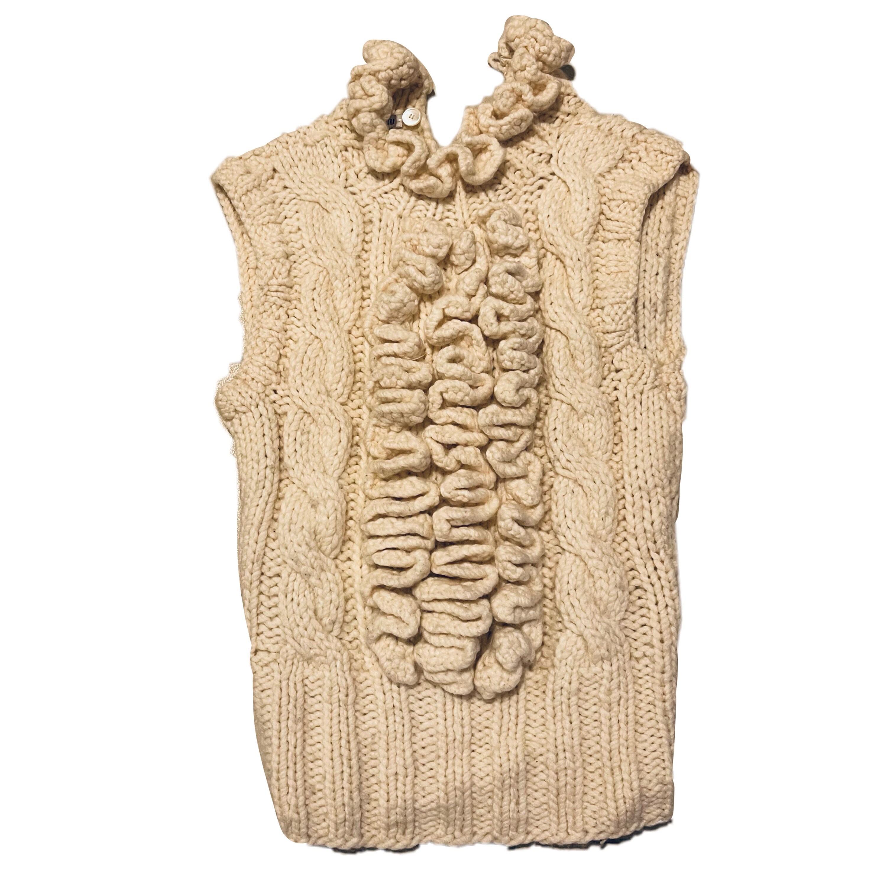 Miu Miu Hand Knit Sless Ruffle Vest Top - Etsy