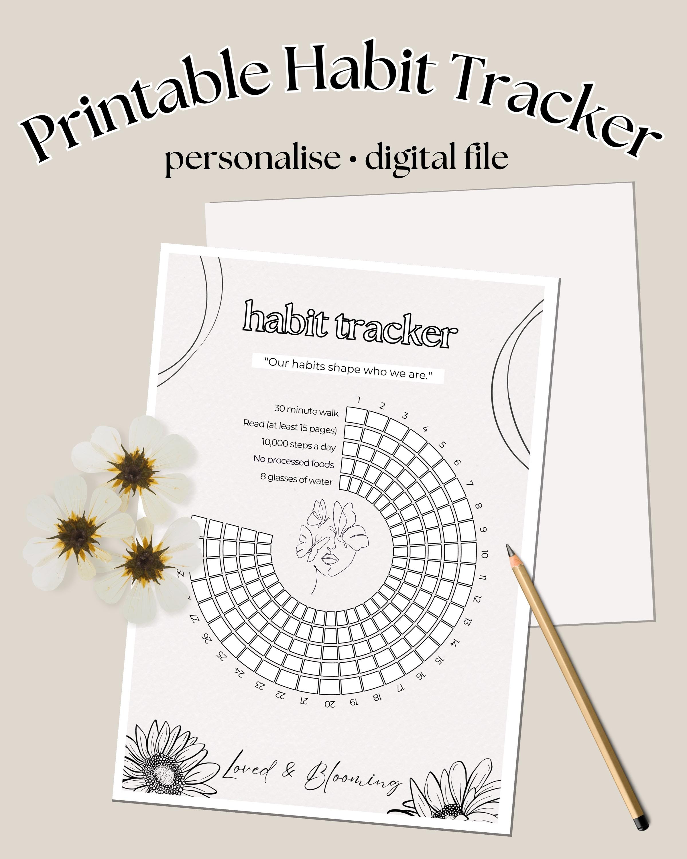 Printable Habit Tracker, Aesthetic, Health Tracker, That Girl Routine ...