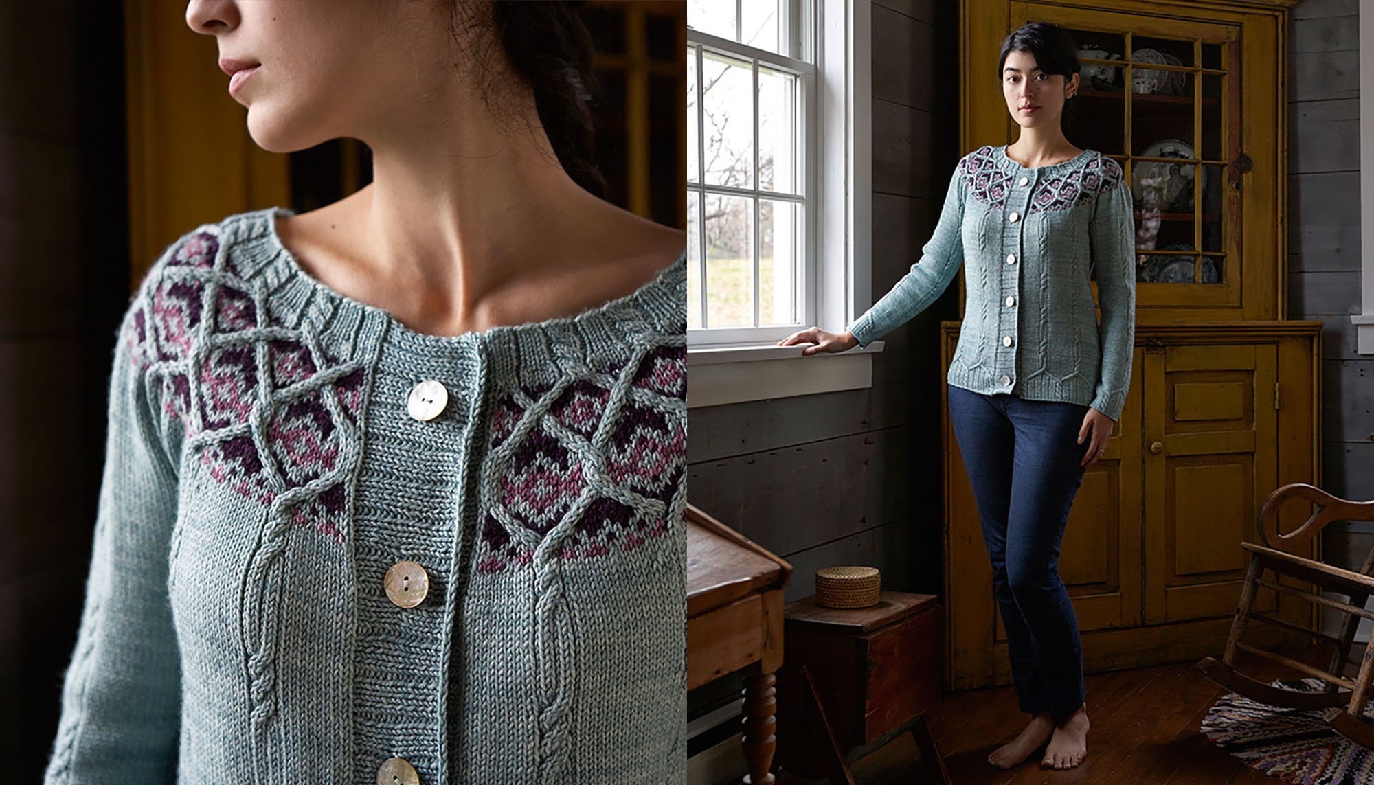 Leadlight Cardigan Knitting Pattern PDF Colorwork Circular - Etsy