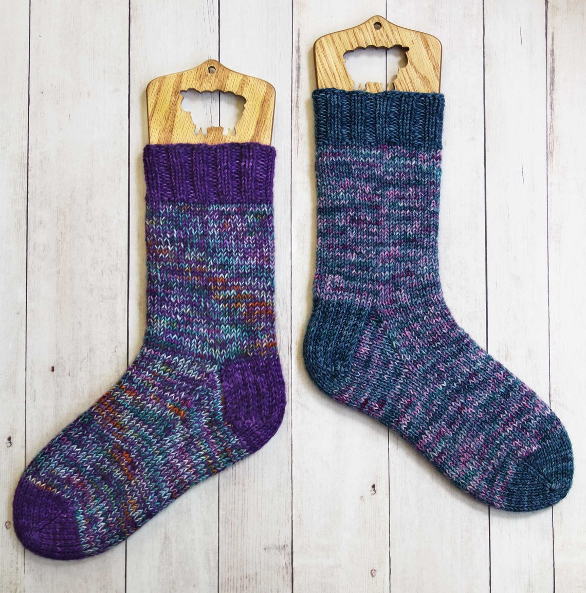 Thick Sock Knitting Pattern PDF Double Exposure Marled Socks - Etsy