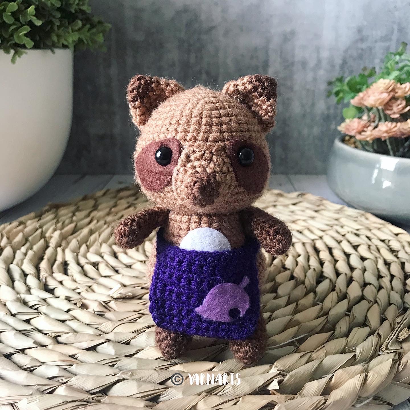 Tanuki with Apron .CROCHET PATTERN ONLY. | Etsy