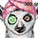 Lemur Illustration Animal Wall Art Spa Salon Decor Funny Lemur Poster ...