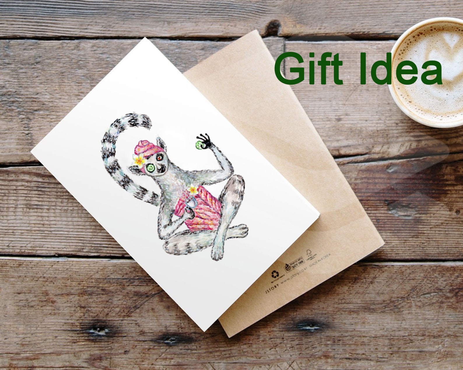 Lemur Illustration Animal Wall Art Spa Salon Decor Funny Lemur Poster ...