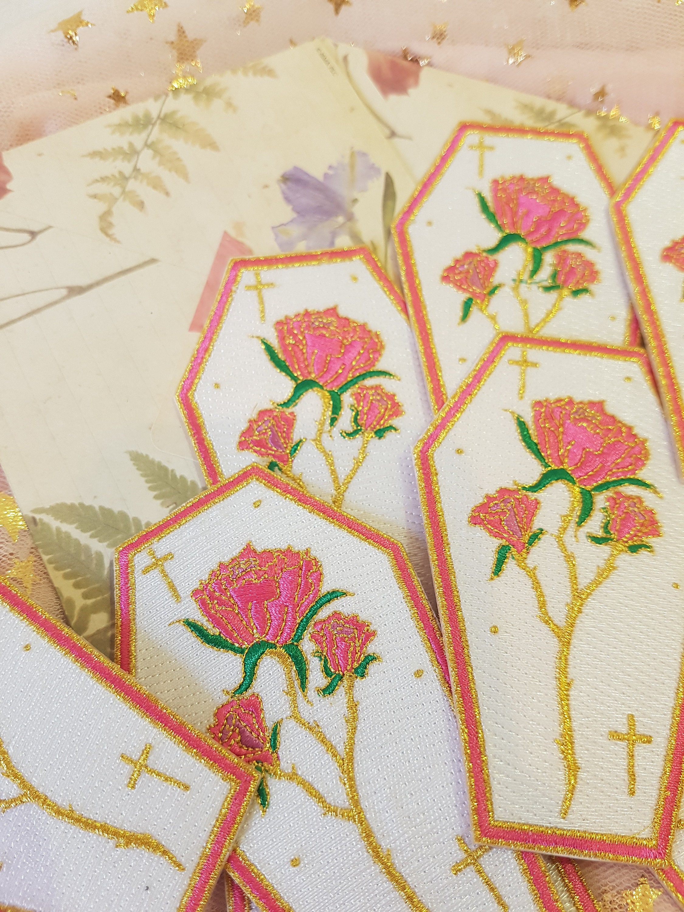 Until Death Rose Coffin Embroidery Patch Pastel Goth - Etsy