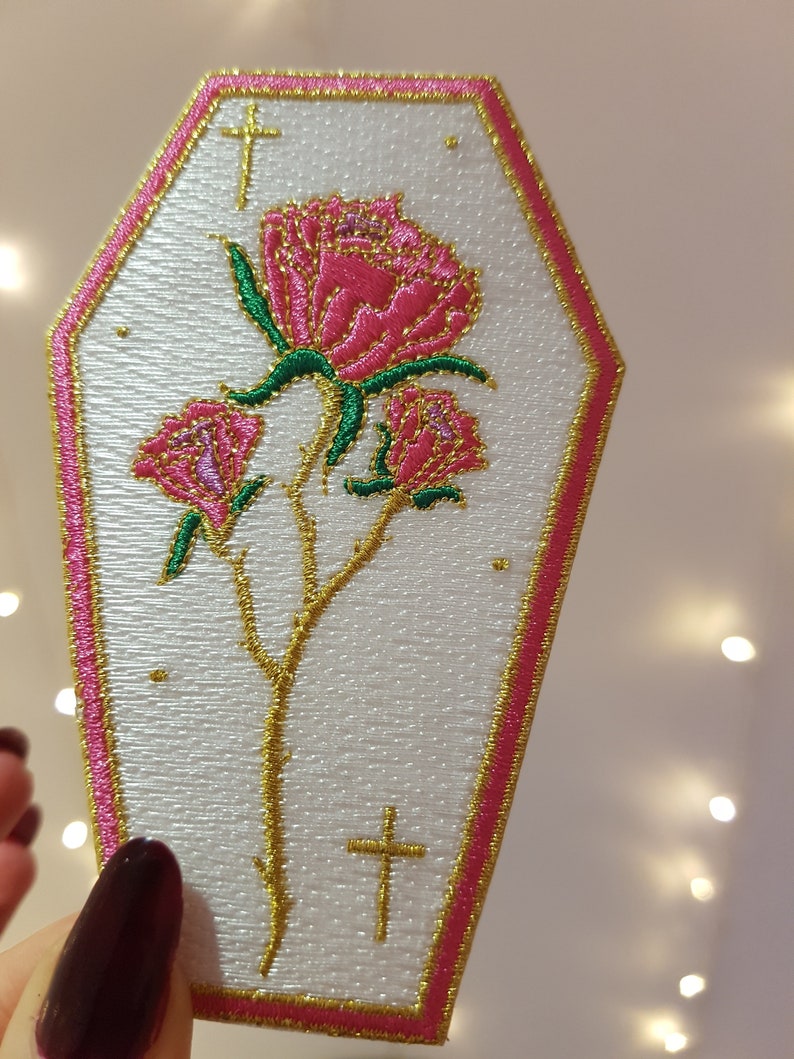 Until Death Rose Coffin Embroidery Patch Pastel Goth - Etsy