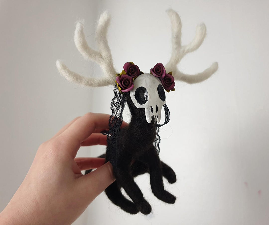 Cute Needle Felt Wendigo Cryptid Art Doll Ornament Folklore Horror ...