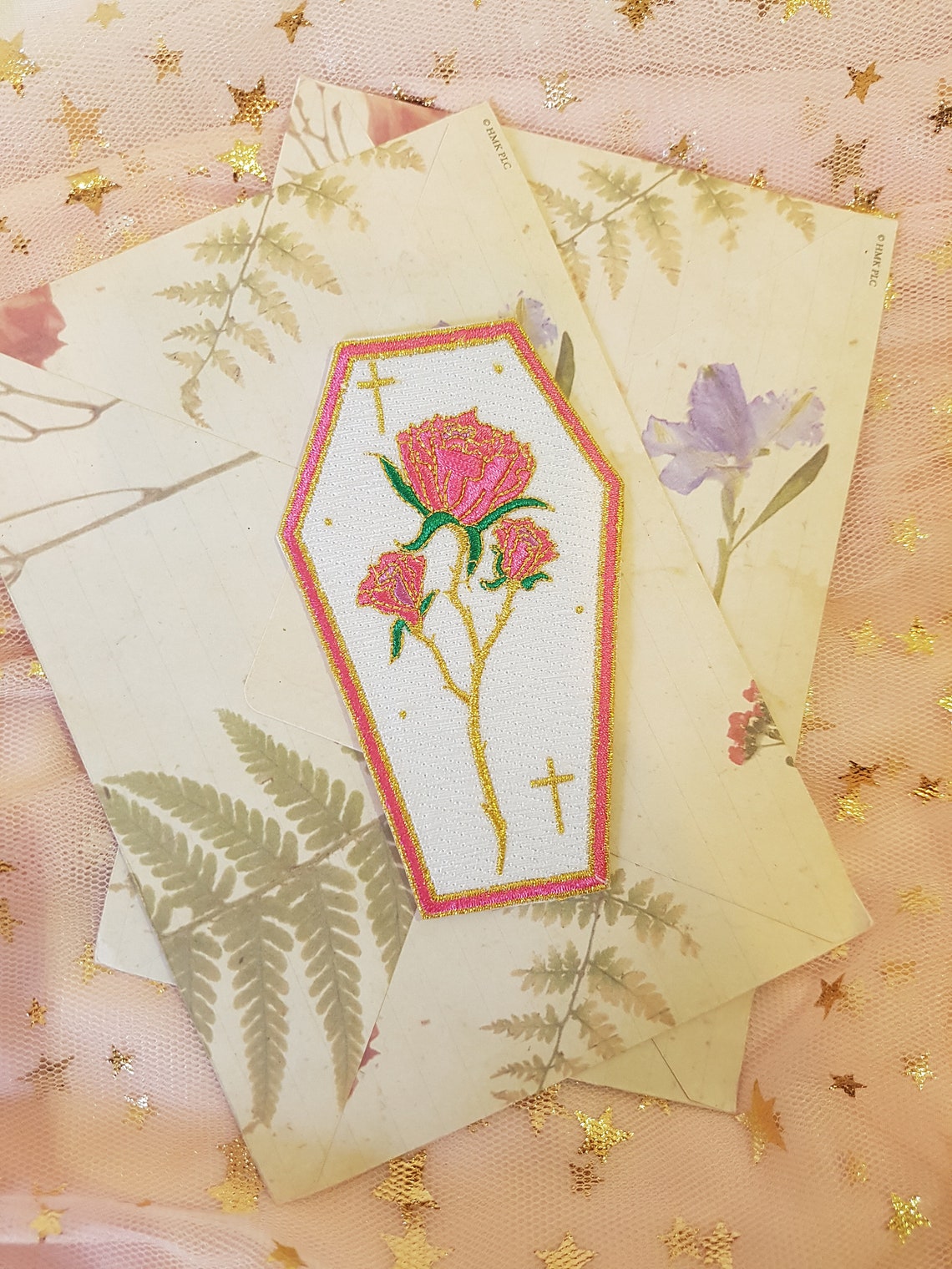 Until Death Rose Coffin Embroidery Patch Pastel Goth - Etsy
