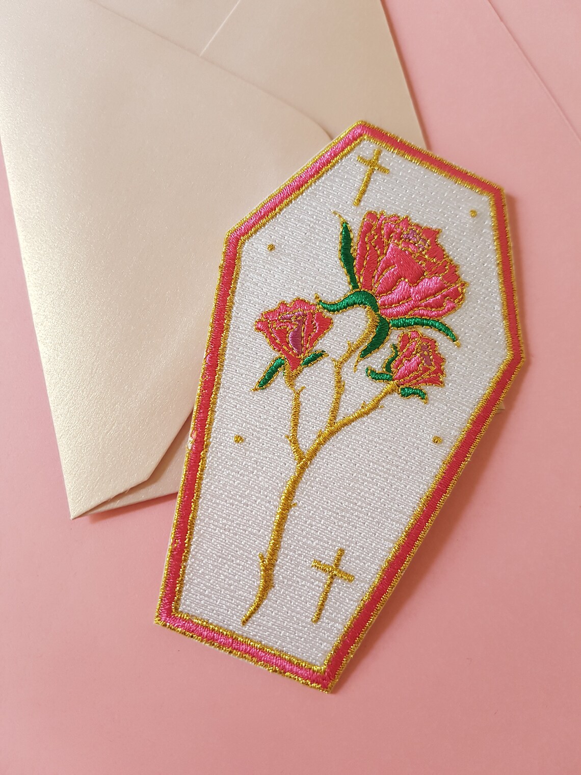 Until Death Rose Coffin Embroidery Patch Pastel Goth - Etsy