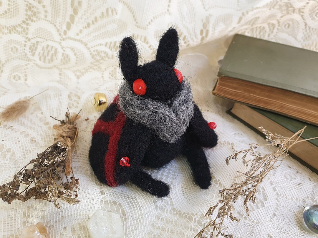Cute Felt Moth Mothman Cryptid Sculpture Art Doll Whimsical Cryptid Art ...