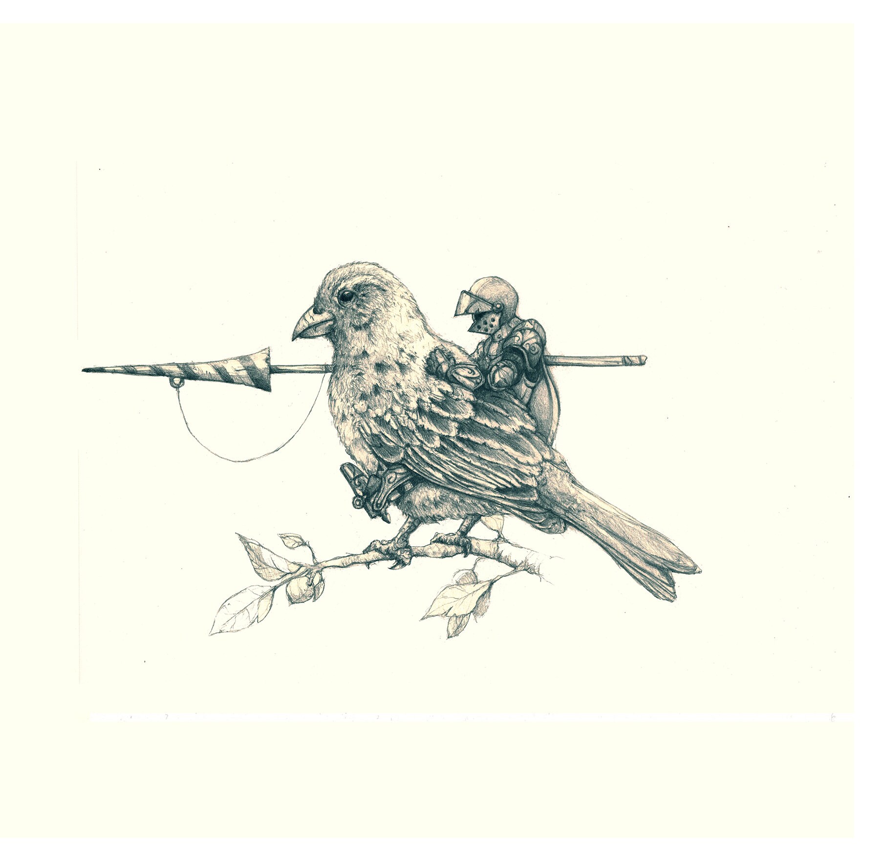 Original Drawing knight on A Sparrow Pencil - Etsy