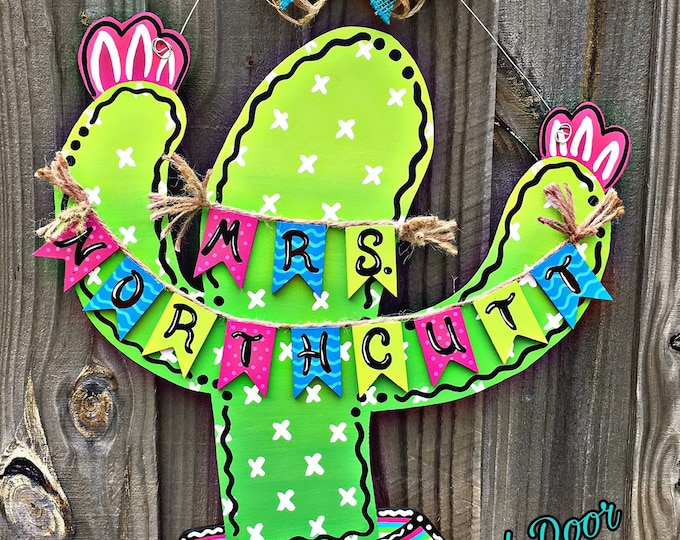 Cactus Door Hanger, Teacher Door Decor, Cactus Teacher Door Greeter ...