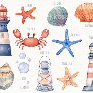 Cute Sailors Watercolor Clipart, Digital Nautical Png Clip Art - Etsy