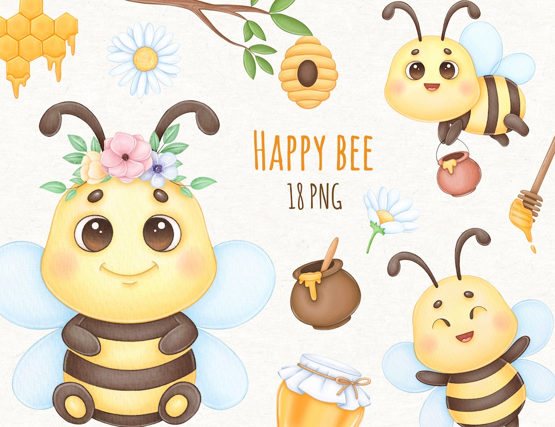 Cute Bee Png, Honey Bee Watercolor Clipart, Sublimation Png - Etsy