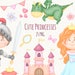 Cute Princess Clipart Birthday Girl Clipart Dragon Knight - Etsy