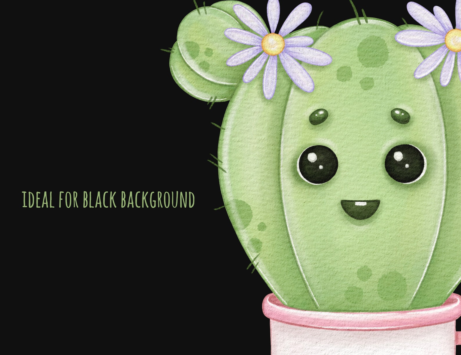 Kawaii Cactus Clipart Digital Kawaii Stickers Printable PNG | Etsy