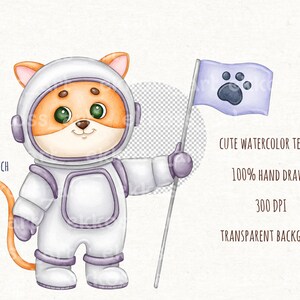 Space Animals Astronaut Watercolor Clipart, Space Nursery PNG - Etsy