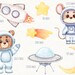 Space Animals Astronaut Watercolor Clipart, Space Nursery PNG - Etsy