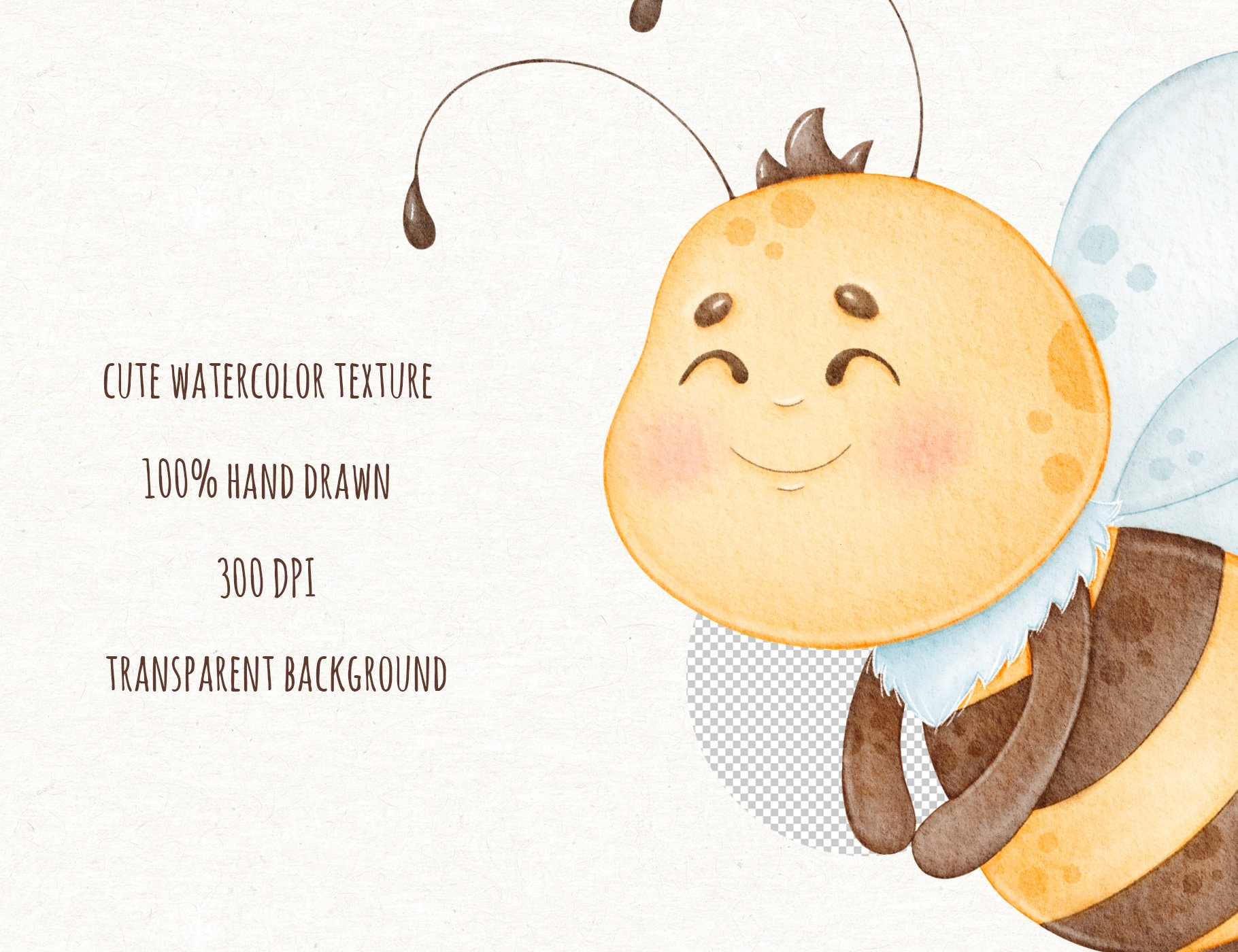 Bee and Daisy Watercolor Clip Art Cute Bee Digital Stickers - Etsy