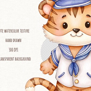 Cute Sailor Animals Watercolor Clipart, Nautical Nursery Clipart, Under ...
