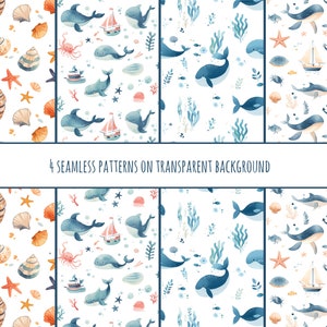 Cute Sailor Animals Watercolor Clipart, Nautical Nursery Clipart, Under ...