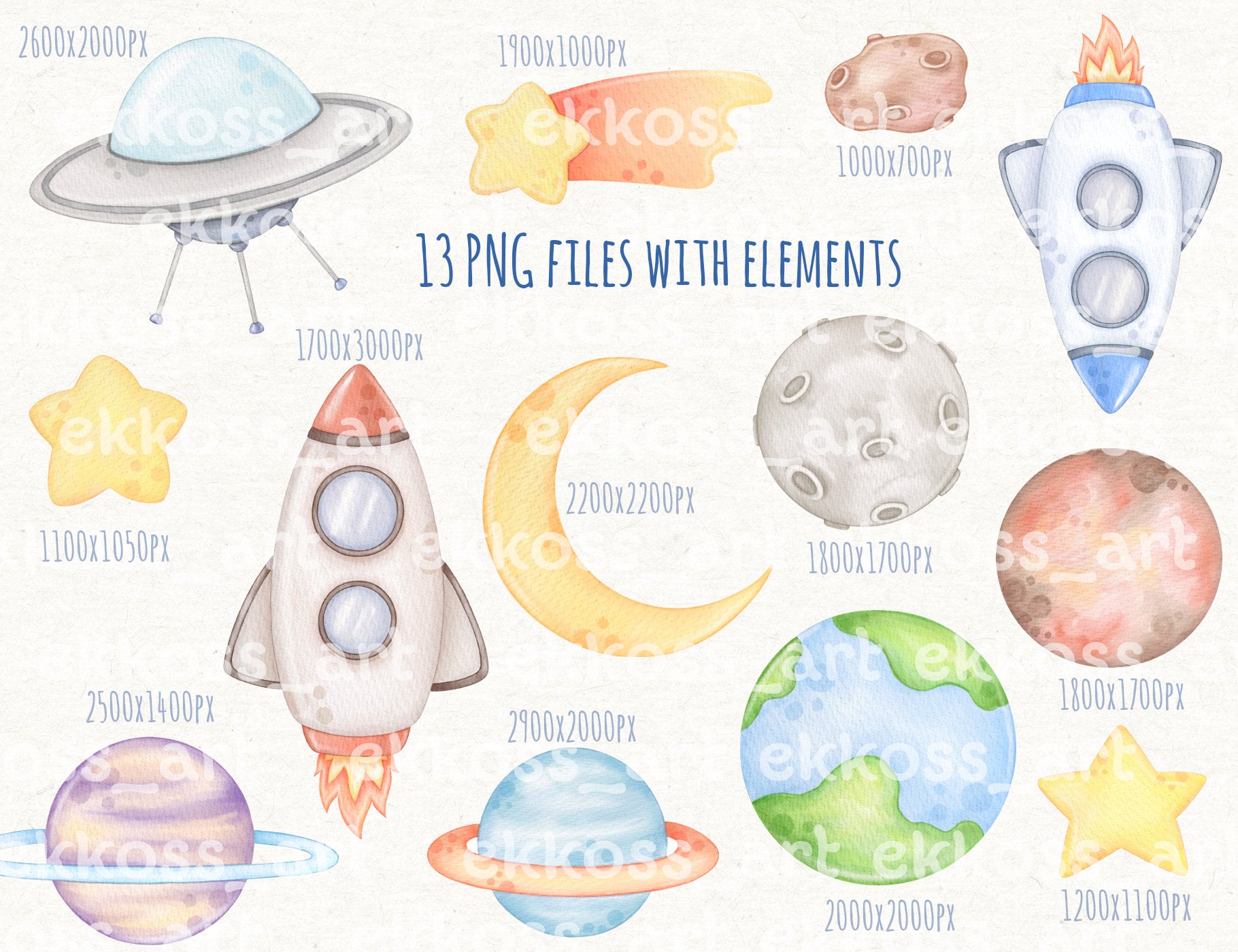 Astronaut and Space Watercolor Clipart Space Digital Print - Etsy