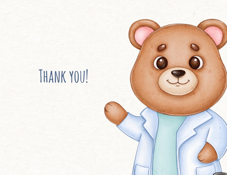 Doctor Animal Watercolor Clipart Medical Clip Art Png - Etsy