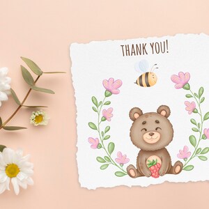 Cute Bear and Bee Watercolor Clipart, Instant Download, Digital Png ...