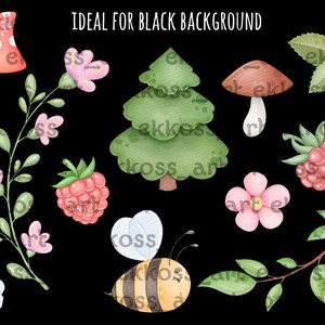 Cute Bear and Bee Watercolor Clipart, Instant Download, Digital Png ...