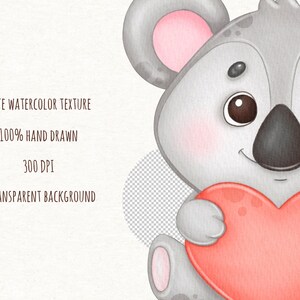 Valentines Day Watercolor Clipart, Cute Animals in Love PNG - Etsy