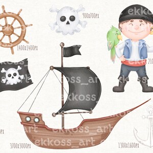Cute Pirates Children Clipart, Ocean Watercolor Clipart - Etsy