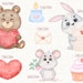 Valentines Day Watercolor Clipart, Cute Animals in Love PNG - Etsy