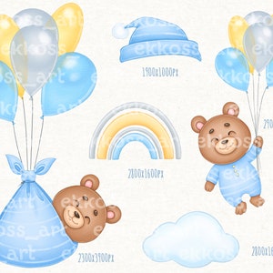 Sleeping Bear Clipart, Baby Shower Boy Png - Etsy