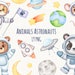 Space Animals Astronaut Watercolor Clipart, Space Nursery PNG - Etsy