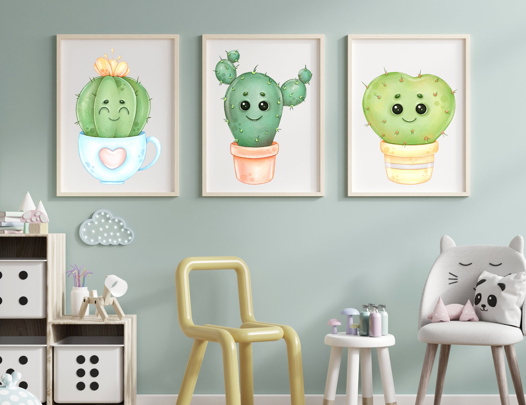 Kawaii Cactus Clipart, Digital Kawaii Stickers, Printable PNG - Etsy