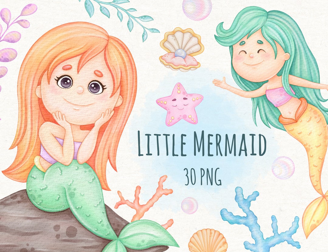 Watercolor Mermaid Clipart, Mermaid Tail Png, Digital Download - Etsy