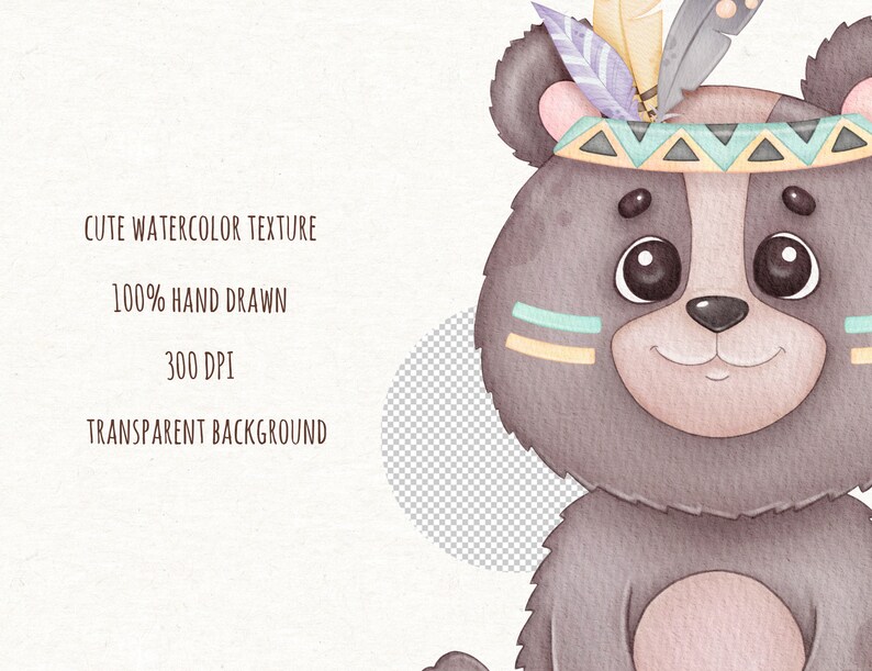 Watercolor Boho Animals Clipart Woodland Animal Png Instant - Etsy