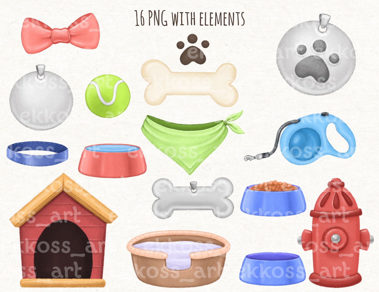 Cute Dog Clipart PNG, Puppies Digital Illustrations, Digital Download ...