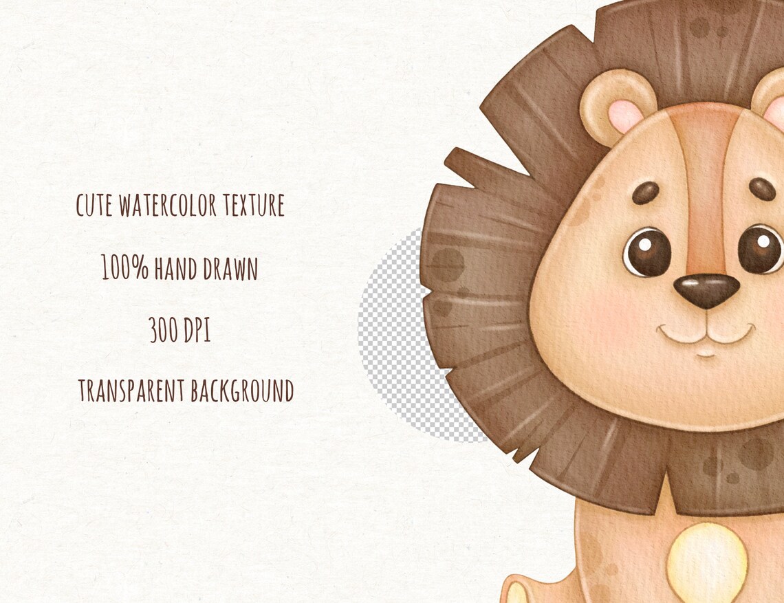 Cute Safari Animals Clipart Jungle Baby Shower Tropical Art - Etsy