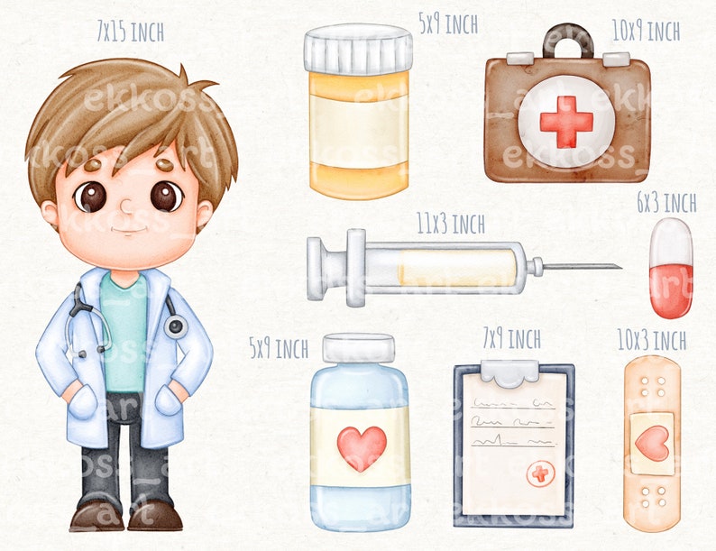 Nurse and Doctor Clipart Medical Watercolor Clip Art Png - Etsy