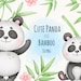 Watercolor Panda and Bamboo Clipart, Digital Printable Art, Instant ...