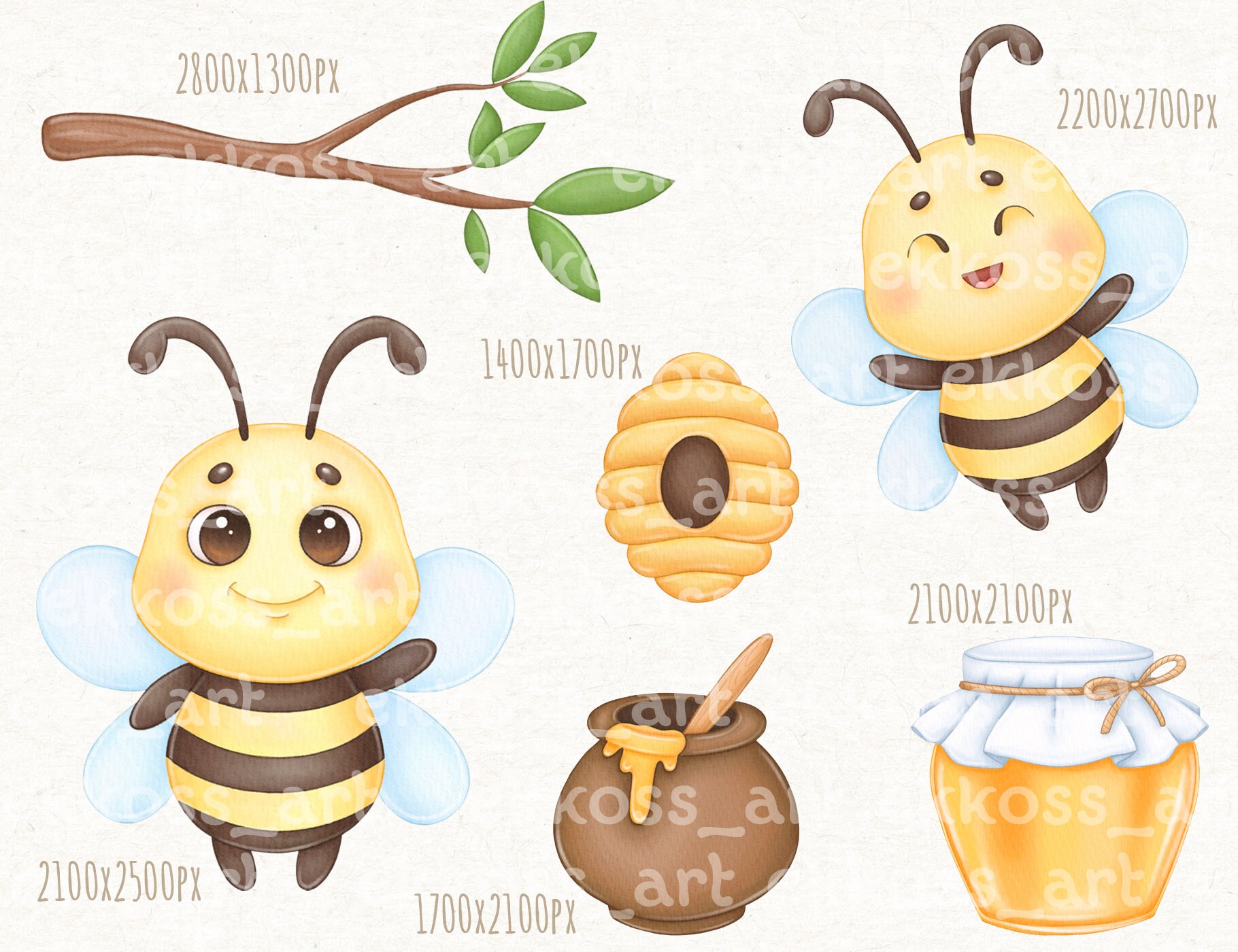 Cute Bee Png Honey Bee Watercolor Clipart Sublimation Png - Etsy