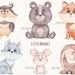 Watercolor Boho Animals Clipart Woodland Animal Png Instant - Etsy
