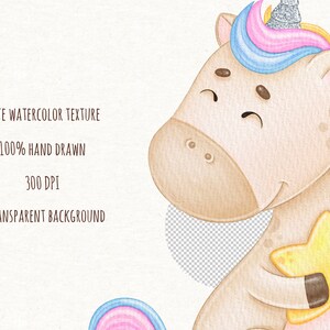 Watercolor Unicorn Clipart, Rainbow Clip Art, Unicorn Birthday, Instant ...