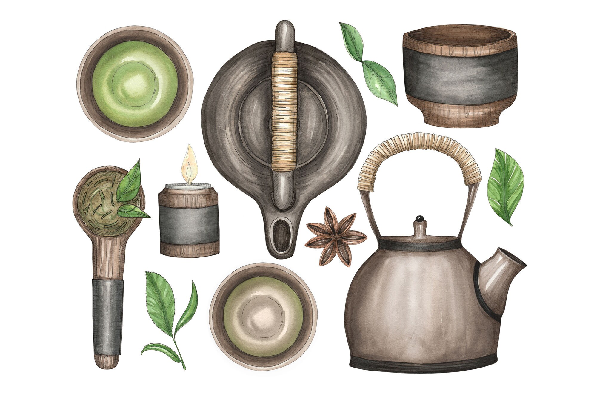 Watercolor Japanese Food Clipart Sushi Asian Food Chinese - Etsy